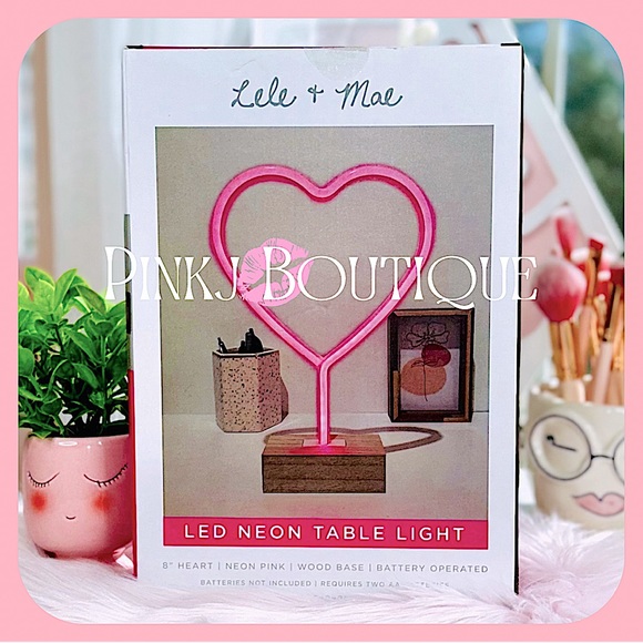 Accents | Pink Heart Led Neon Table Light Lele Mae Beautiful Home ...